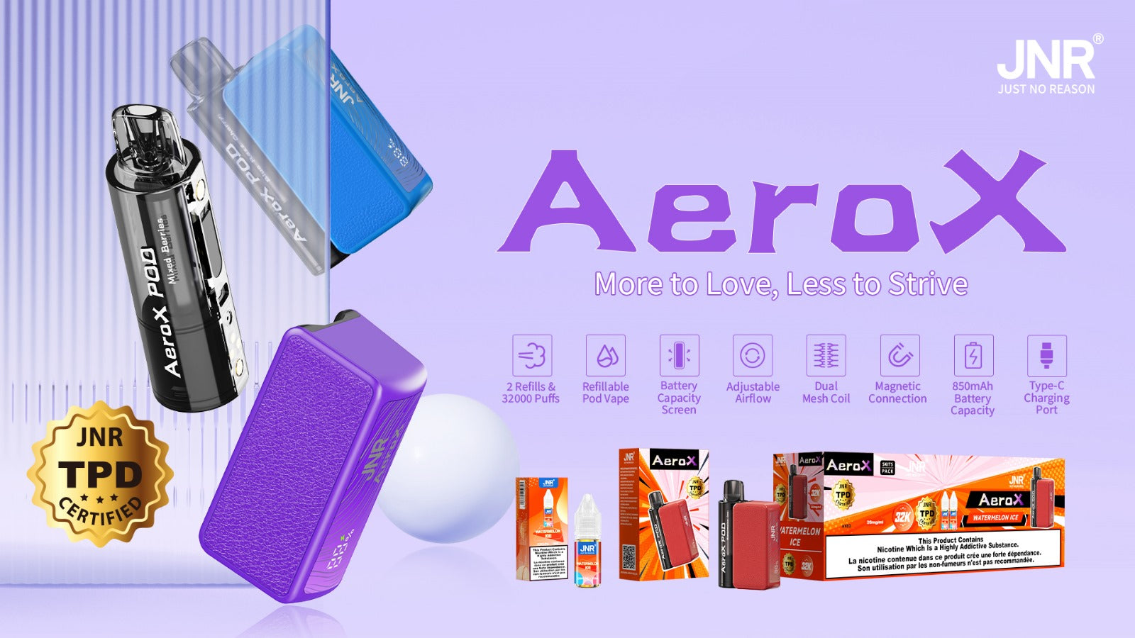 JNR Aero X 32000 puffs bar 20mg nicotine (Box of 10)